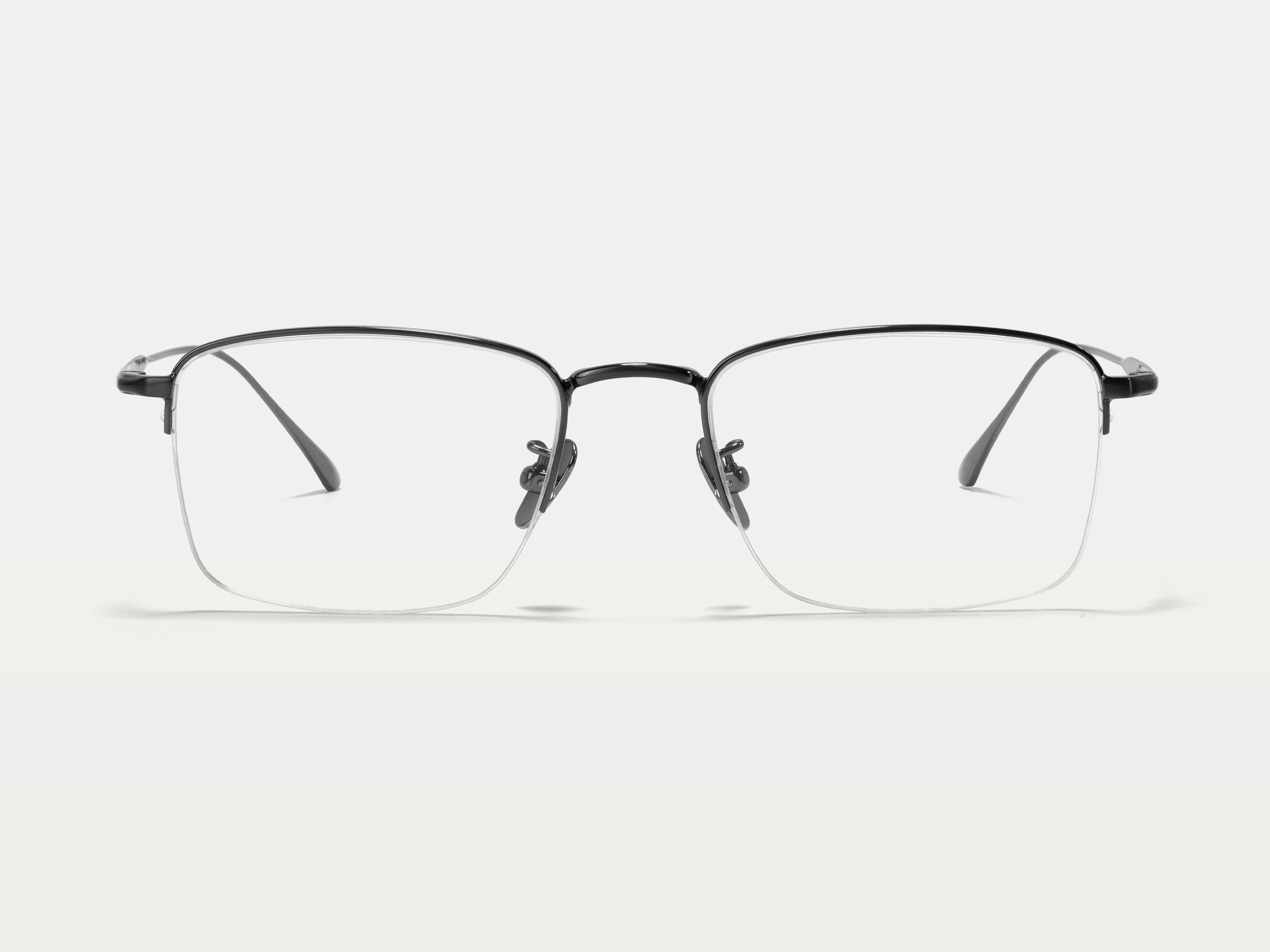 Men's Classical Medium Semi-rimless Rectangular Titanium Eyeglasses ...