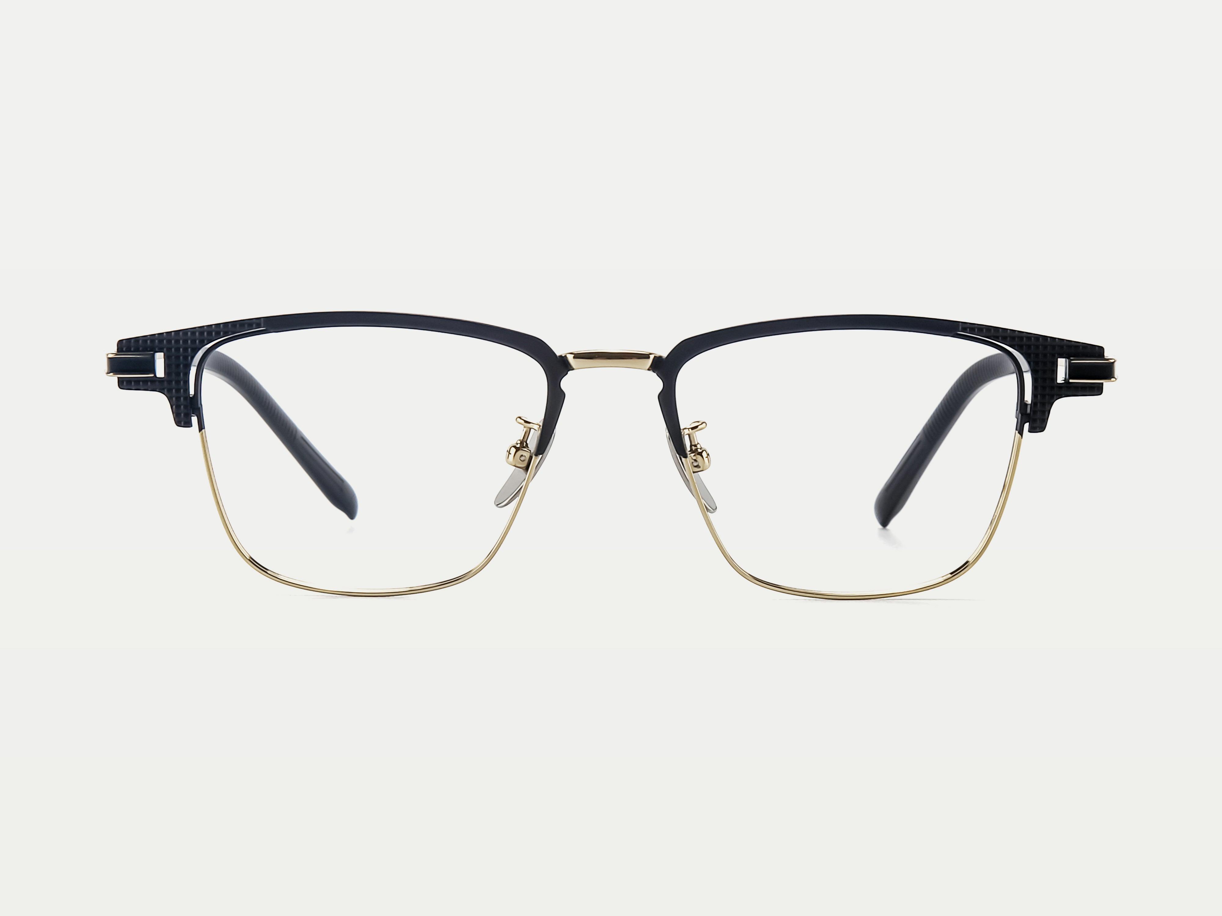 Retro Comfortable Full-rim Rectangular Browline Titanium Eyeglasses ...